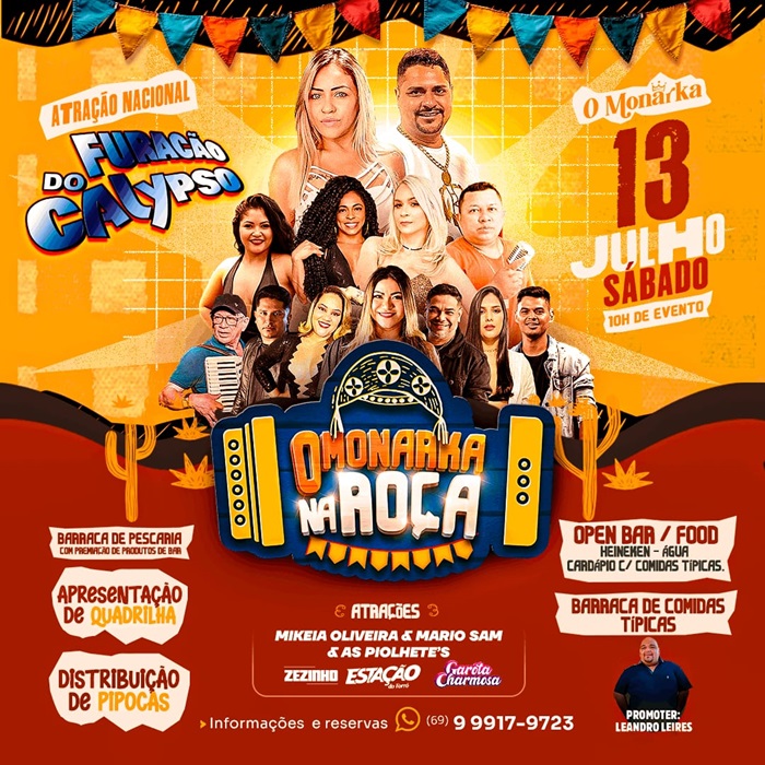 ARRAIAL: Furacão do Calypso será uma das atrações do 'O Monarka na Roça ...