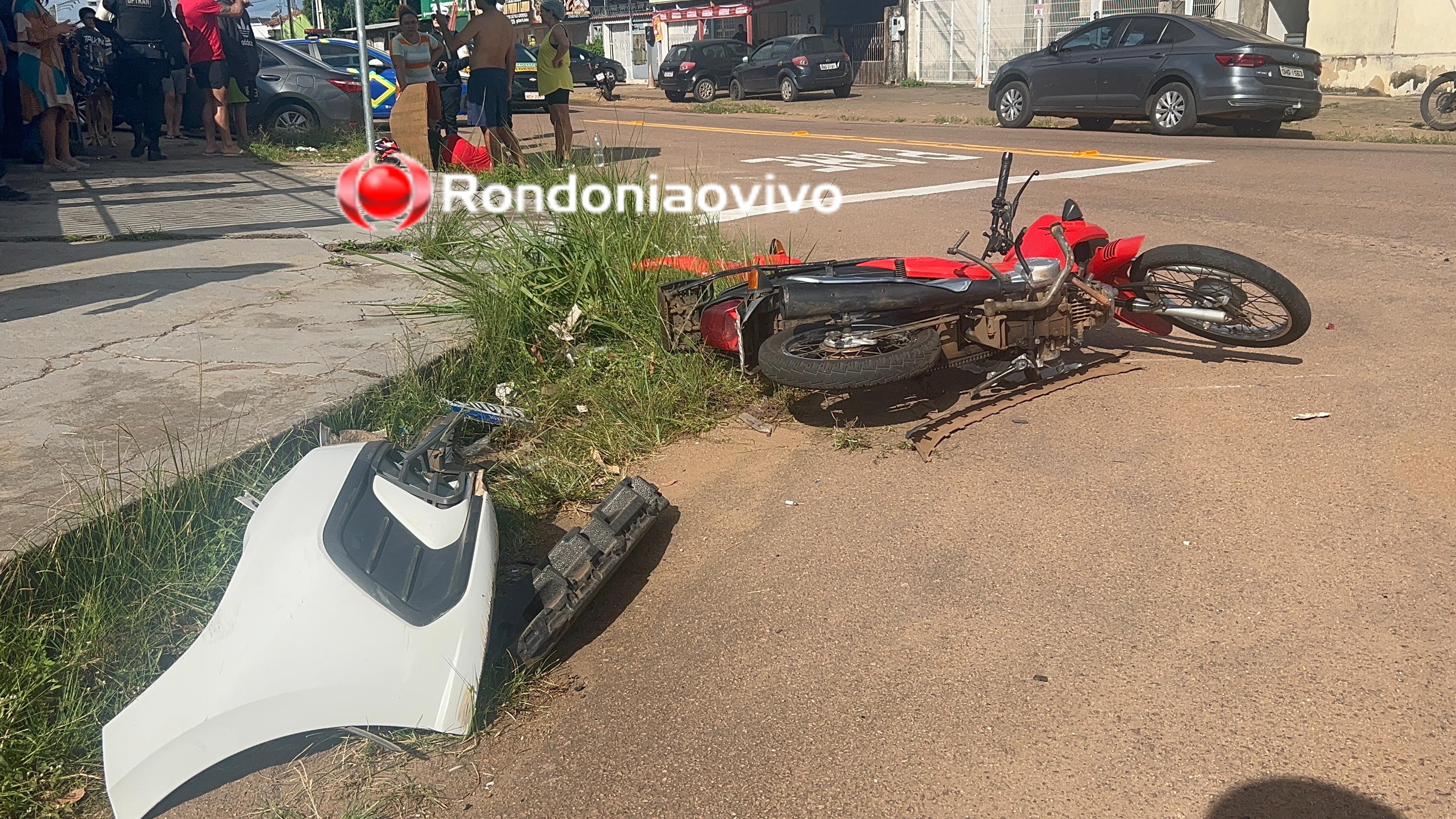 VÍDEO: Condutor de Honda Pop tem fratura exposta na perna ao avançar ...