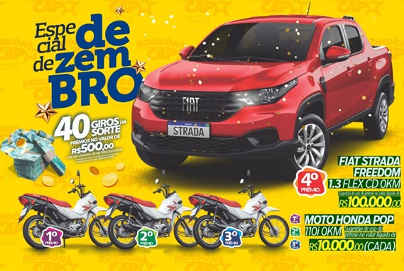RONDÔNCAP: Pick-Up Strada, 3 Honda POP, 40 giros e o Título só 10 reais ...