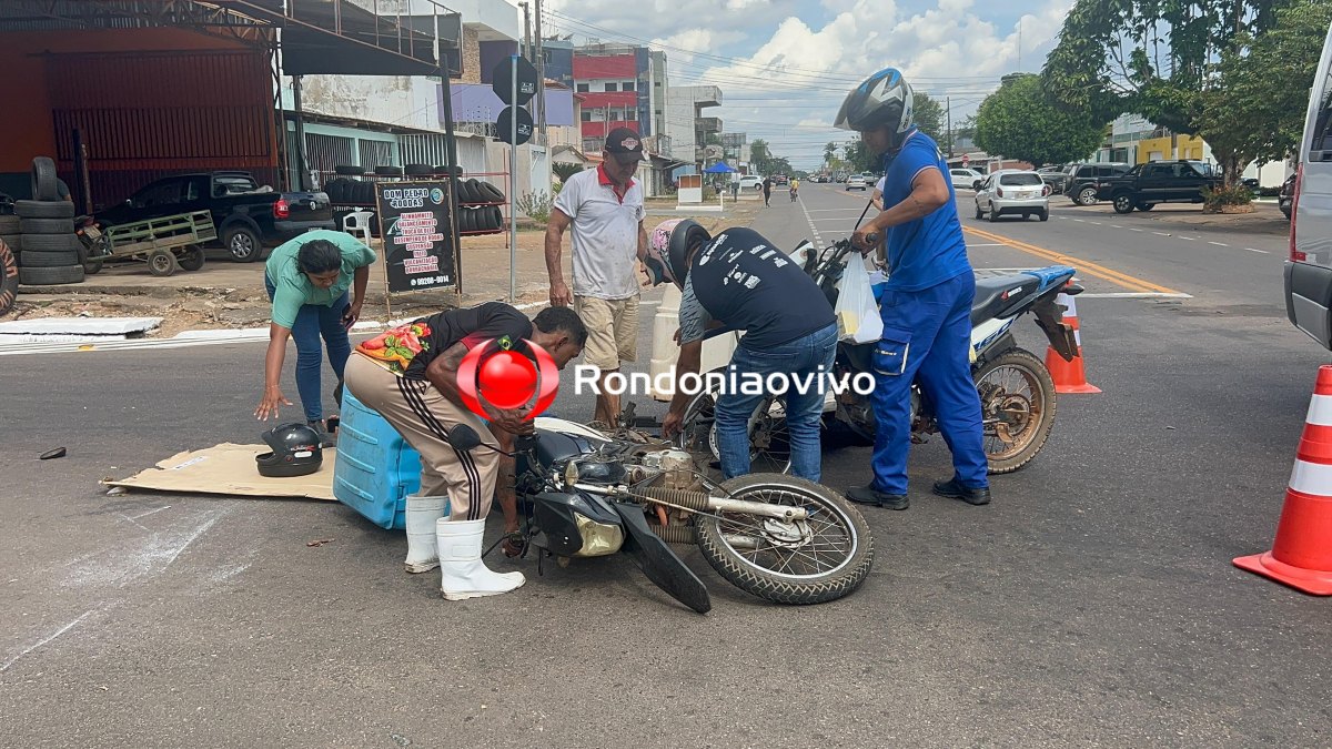 ASSISTA: Colisão entre motos deixa motoboy ferido na Dom Pedro II - Rondoniaovivo.com